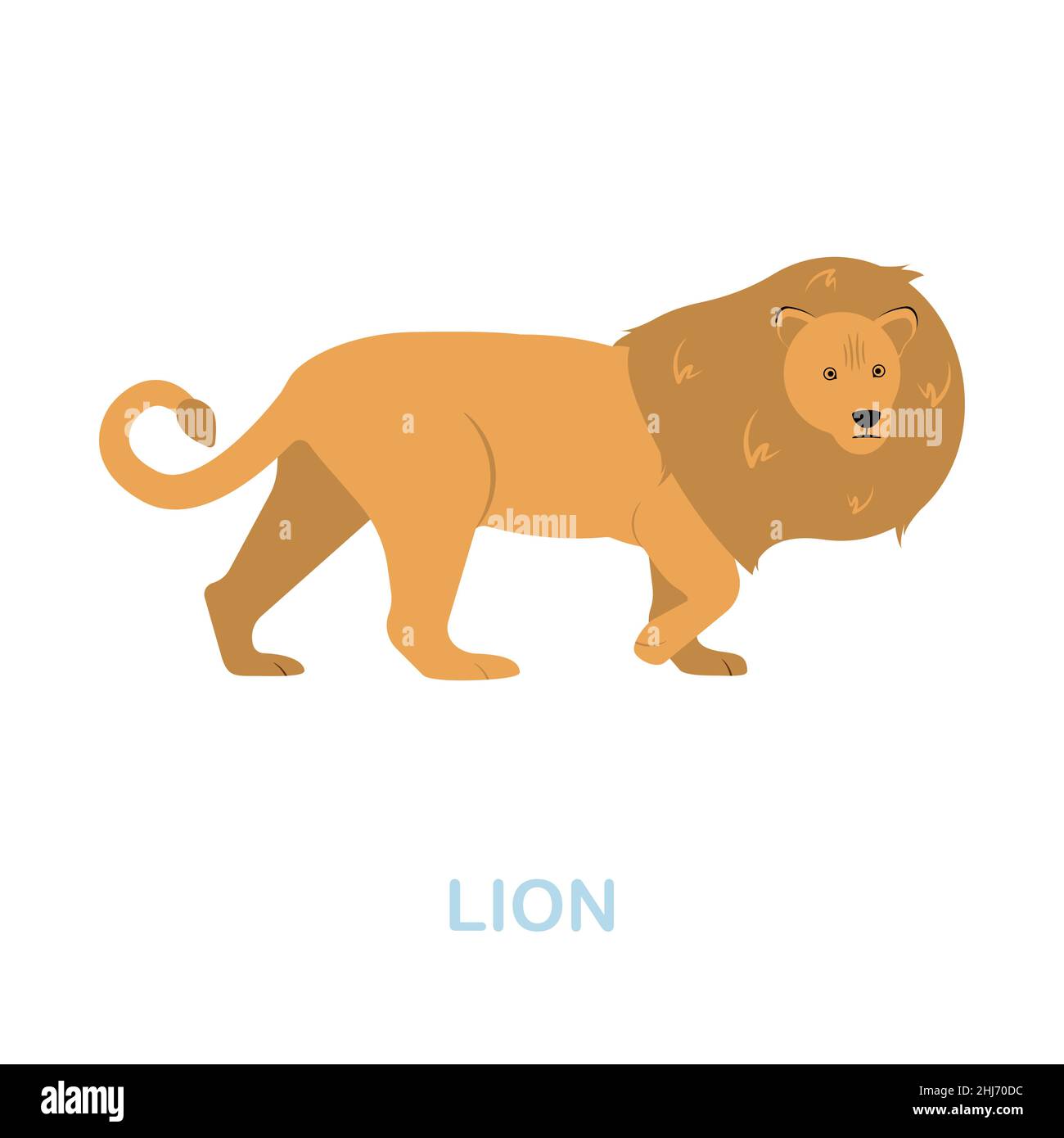 Lion flat icon. Colored element sign from wild animals collection. Flat ...