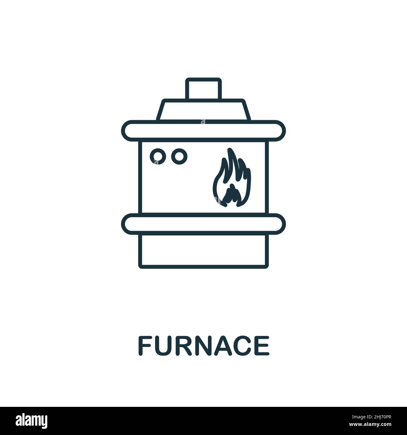 Furnace icon. Line element from machinery collection. Linear Furnace ...