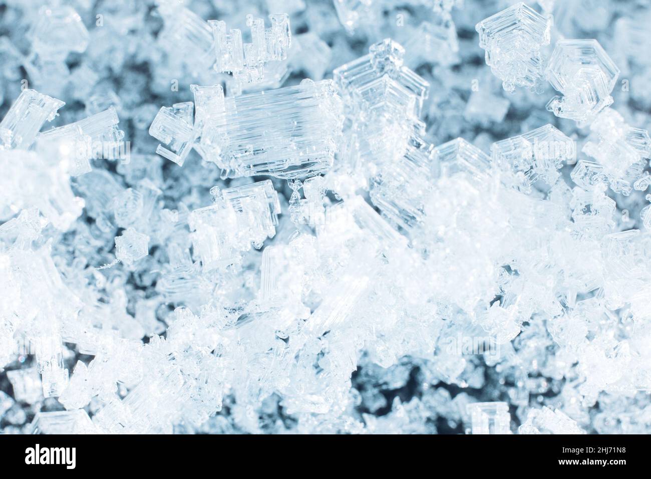 Crystal structure of ice close up, winter background Stock Photo - Alamy