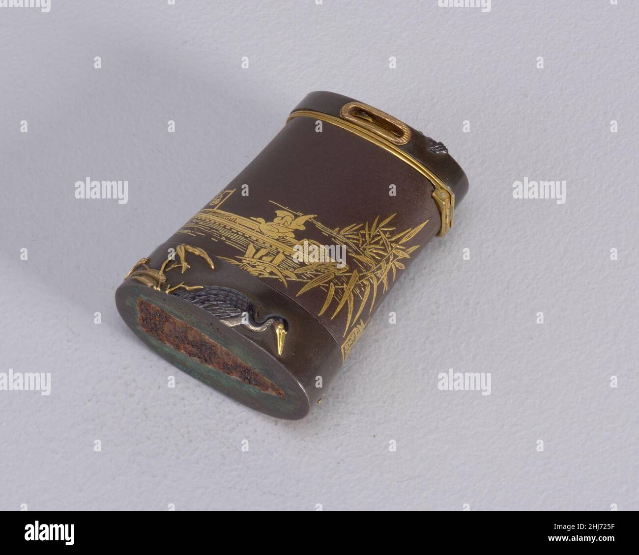 Sword Hilt with Fishing Boats and Water Birds Matchsafe, late 19th ...