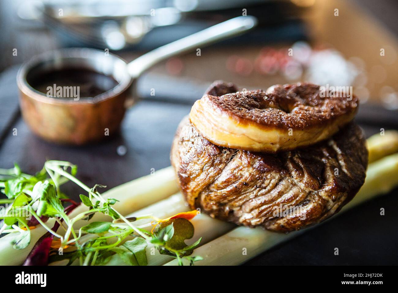 Tournedos Rossini. Foie gras, Black Angus beef tenderloin, white ...