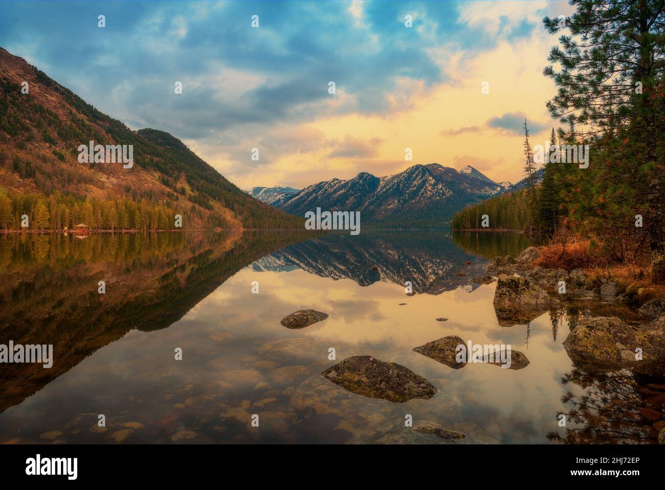 Mountain landscape, lake view, Kazakhstan Stock Photo - Alamy