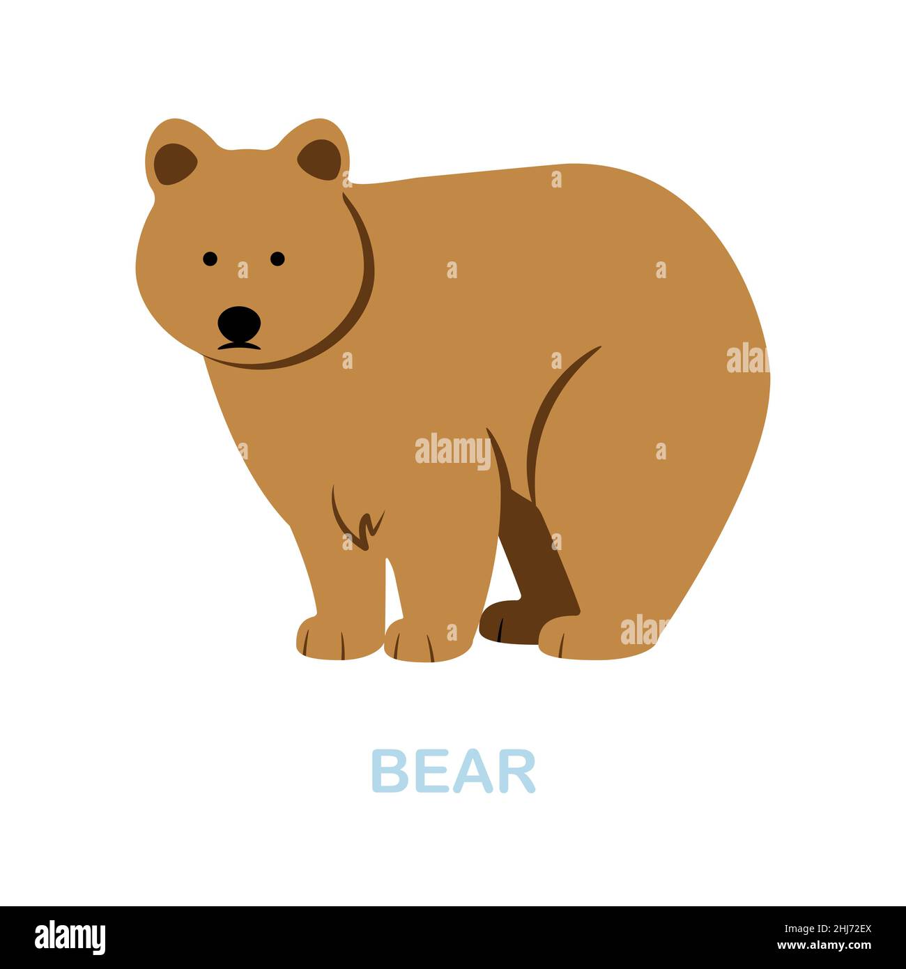 Bear flat icon. Colored element sign from wild animals collection. Flat ...