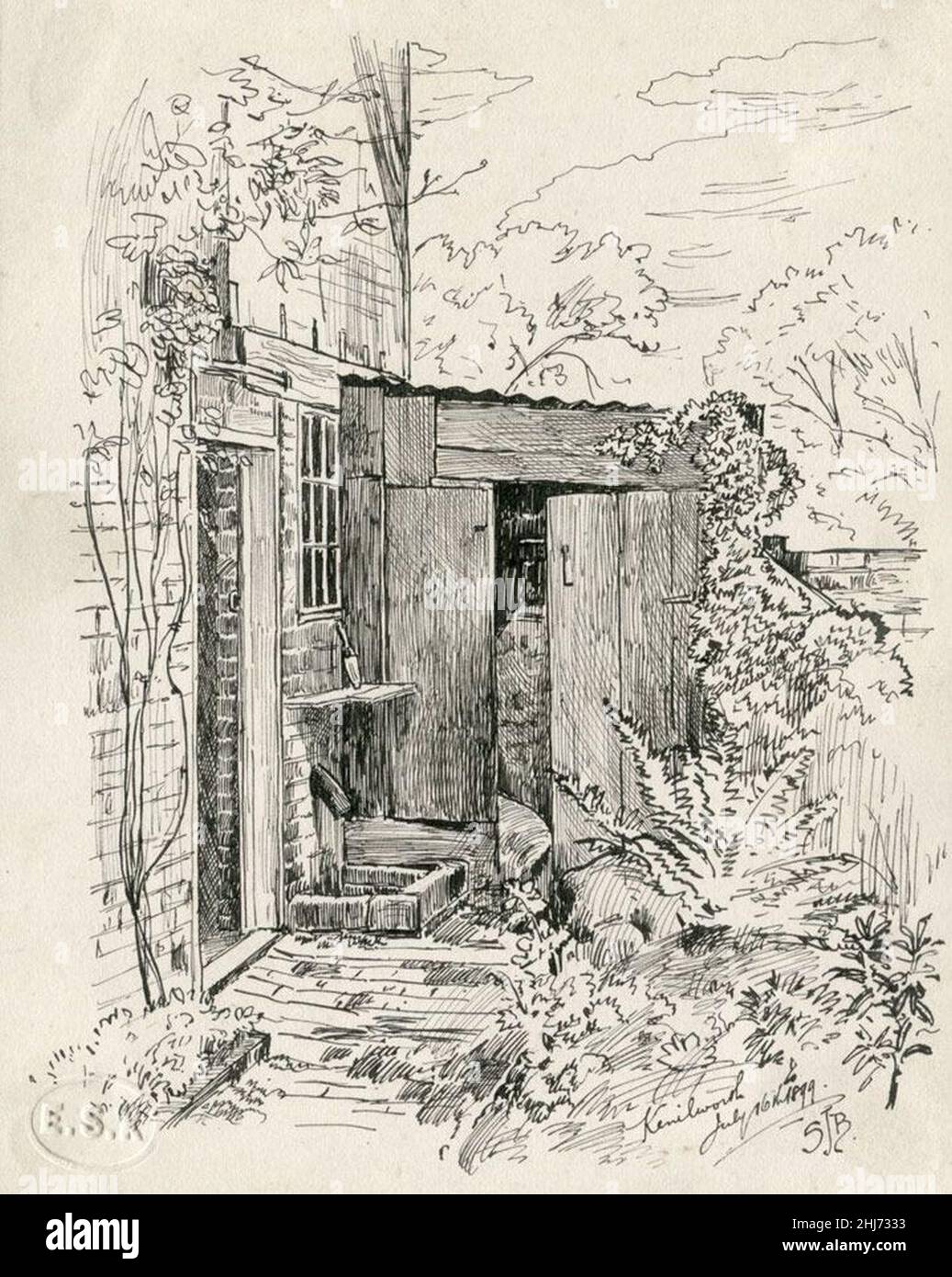 Sydney John Bunney - 1899 Pen and Ink Drawing, Kenilworth - And a Piece ...