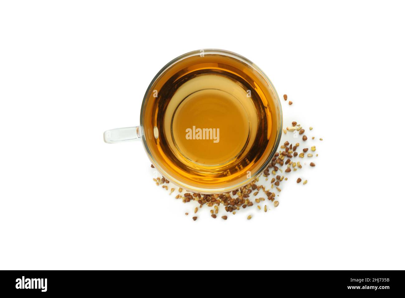 Cup of buckwheat tea isolated on white background Stock Photo - Alamy