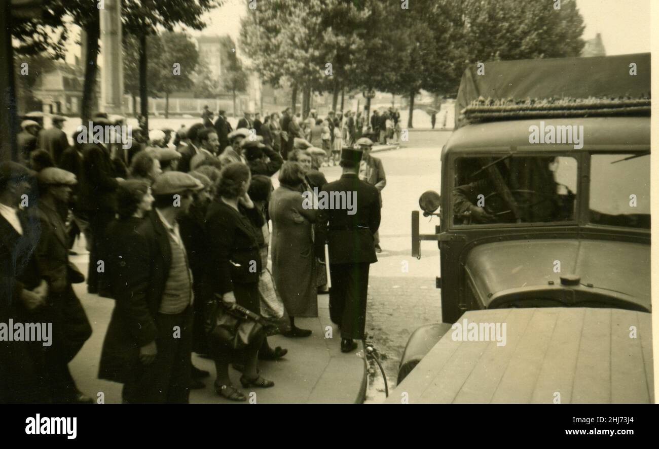 WWII WW2 german soldiers invades France - 14 june 1940, arriving in ...