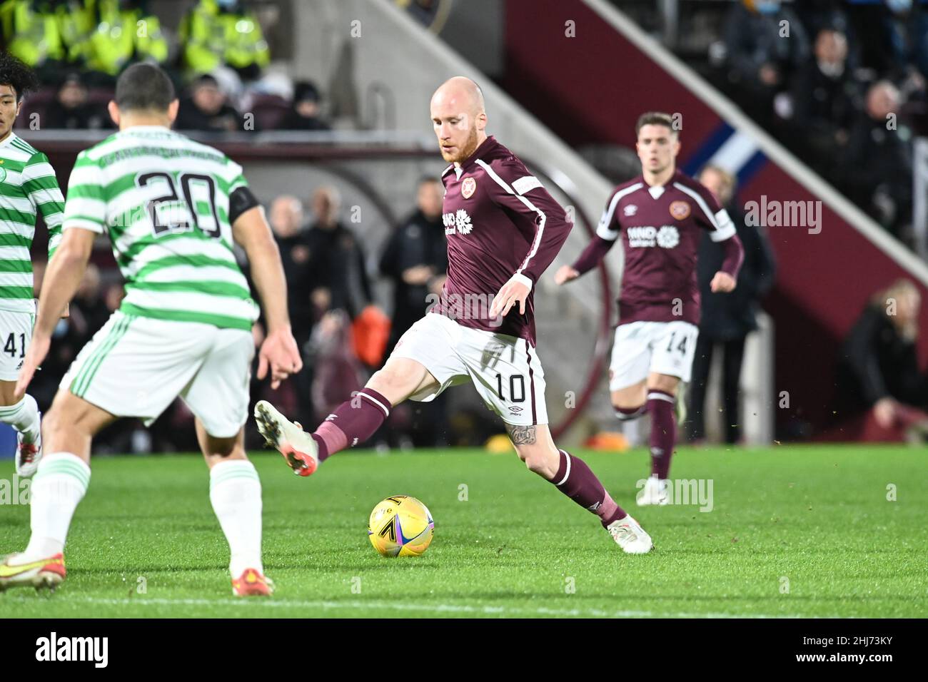 Tynecastle Park, Edinburgh Scotland.UK.26th Jan 22 Hearts vs Celtic ...