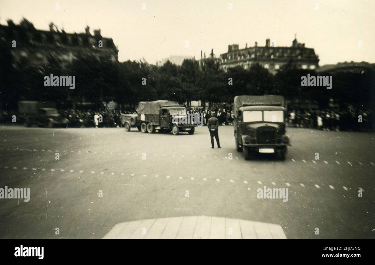 WWII WW2 german soldiers invades France - 14 june 1940, arriving in ...