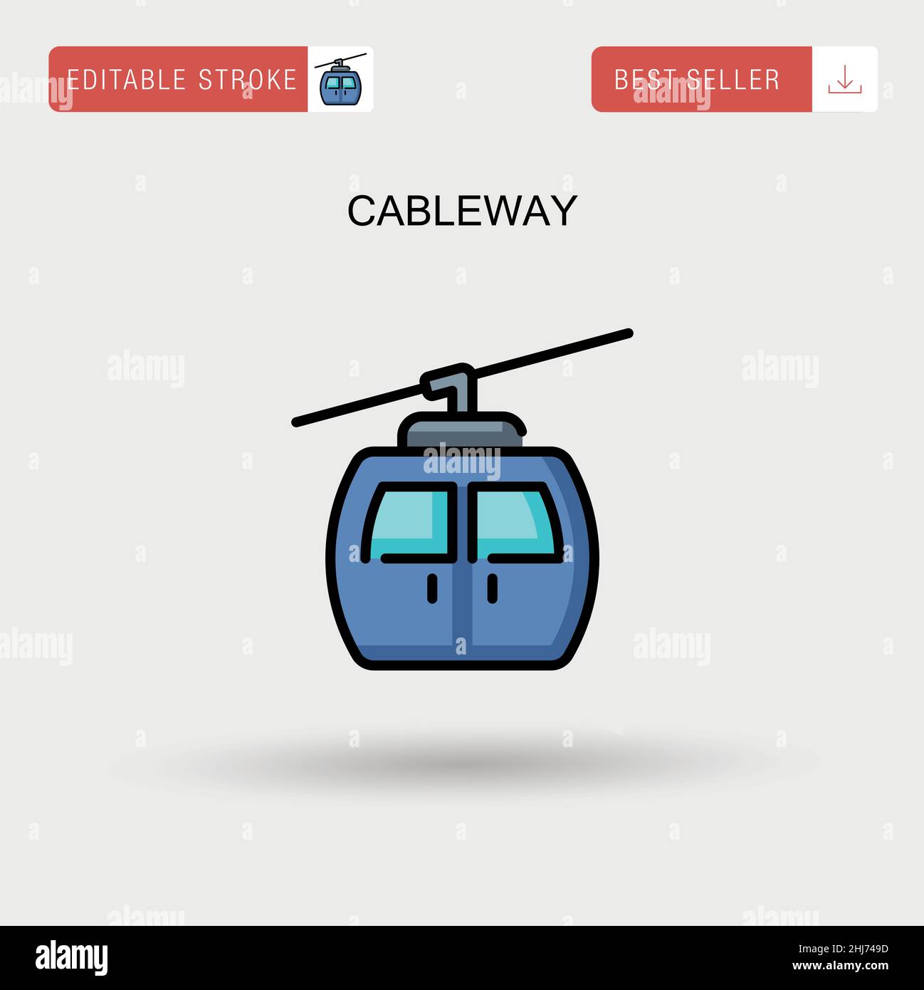 Cableway Simple vector icon Stock Vector Image & Art - Alamy