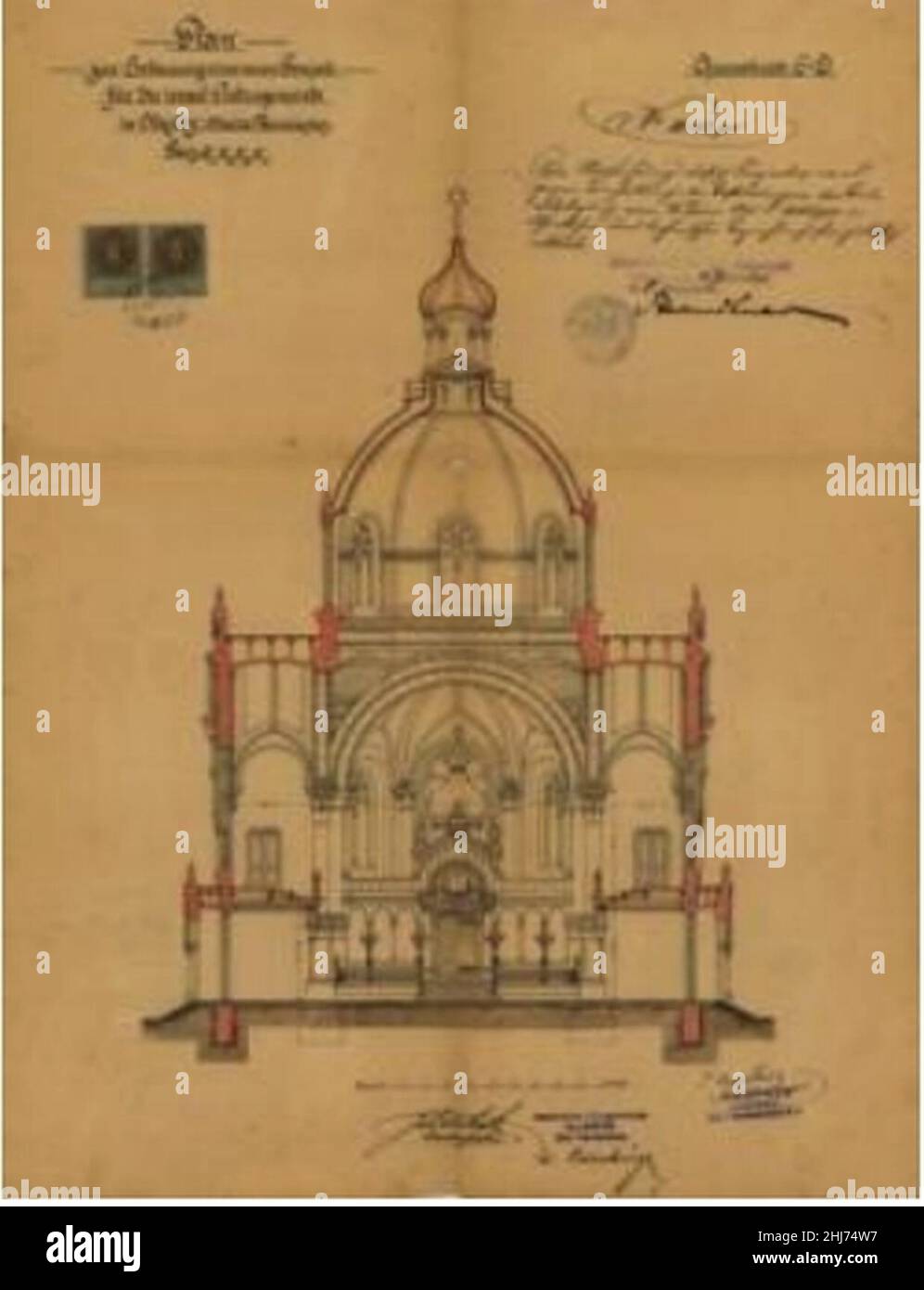 Syna Olmütz -transverse section drawing Stock Photo - Alamy