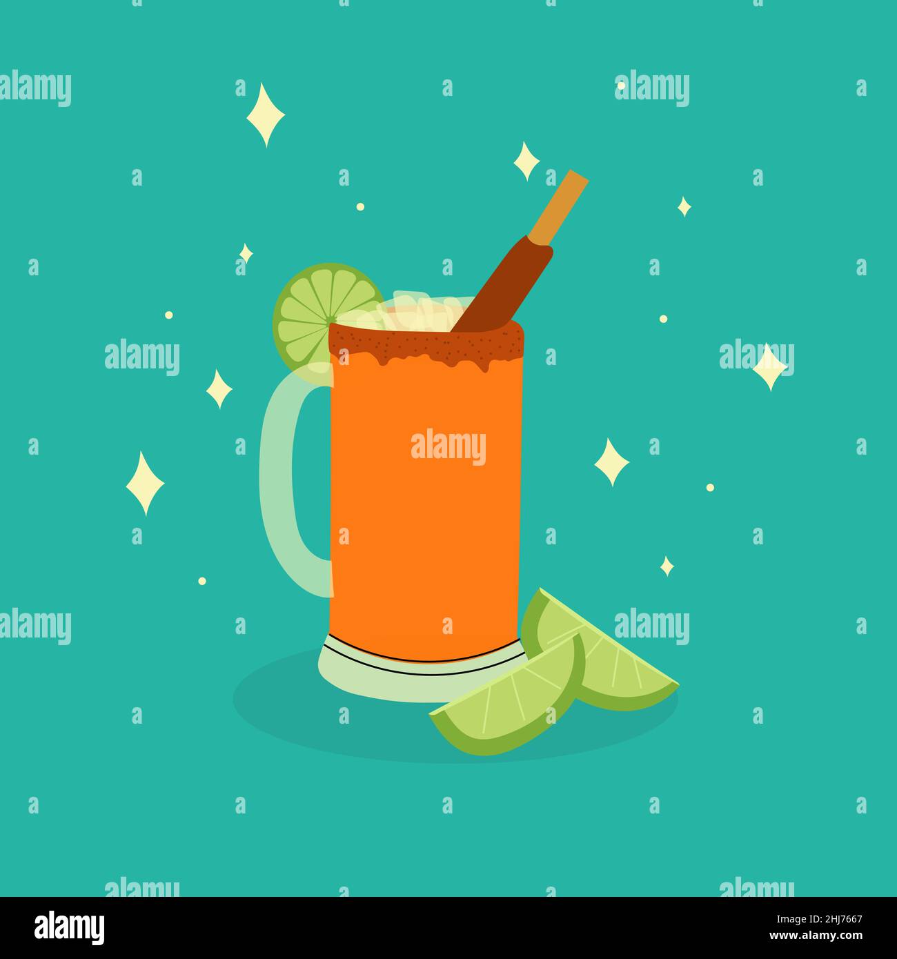 Michelada illustration in hand drawn style Vector illustration Stock ...