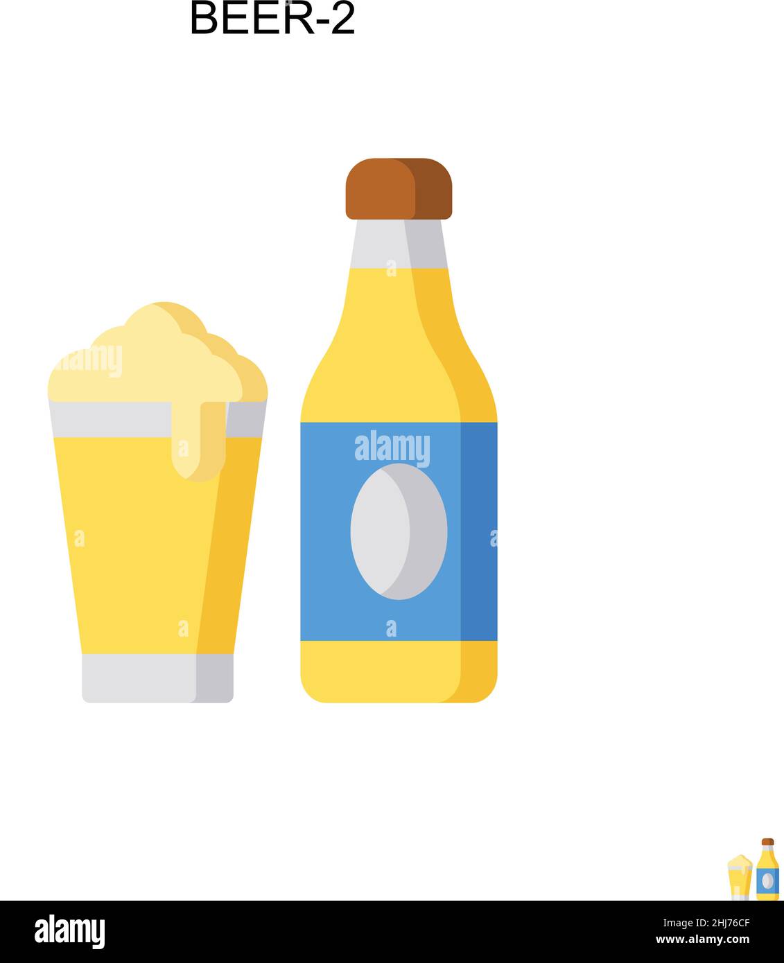 Beer-2 Simple vector icon. Illustration symbol design template for web ...