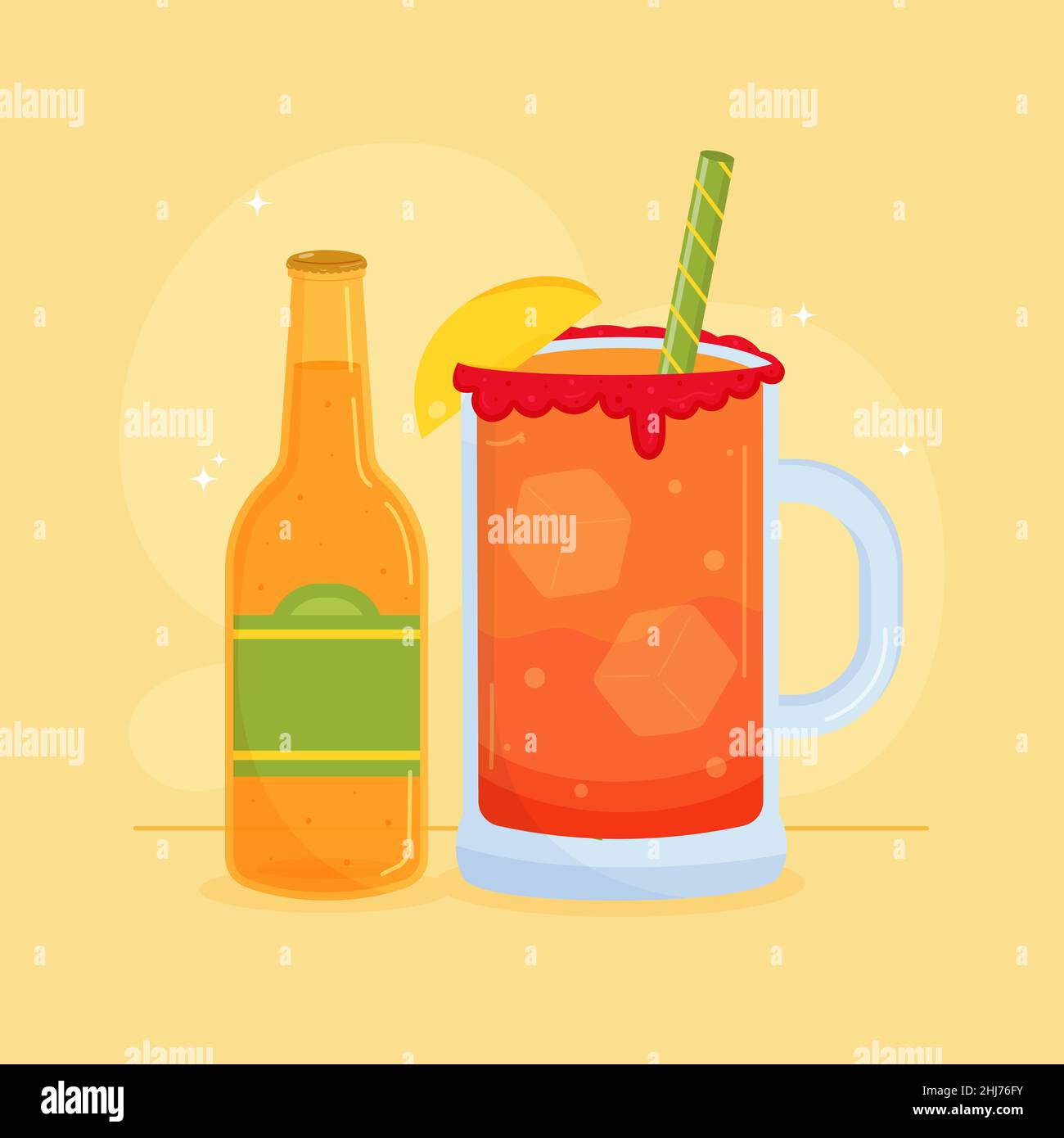 Michelada illustration in hand drawn style Vector illustration Stock ...