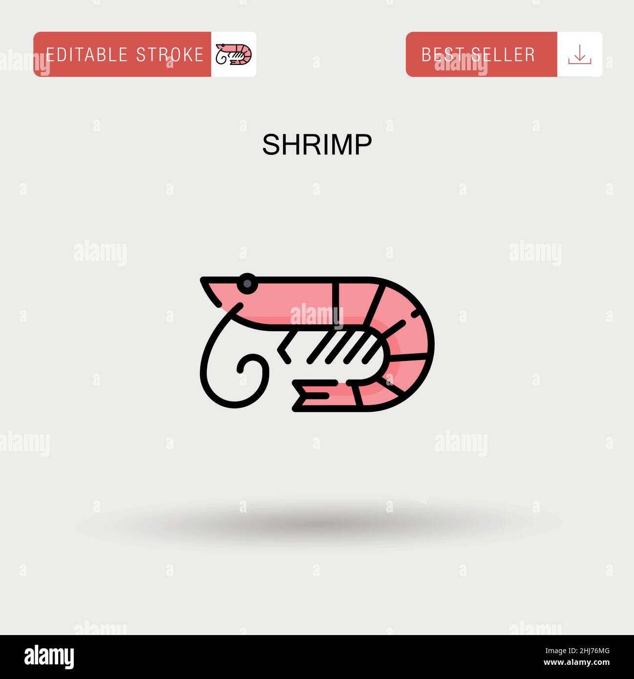 Shrimp Simple vector icon Stock Vector Image & Art - Alamy