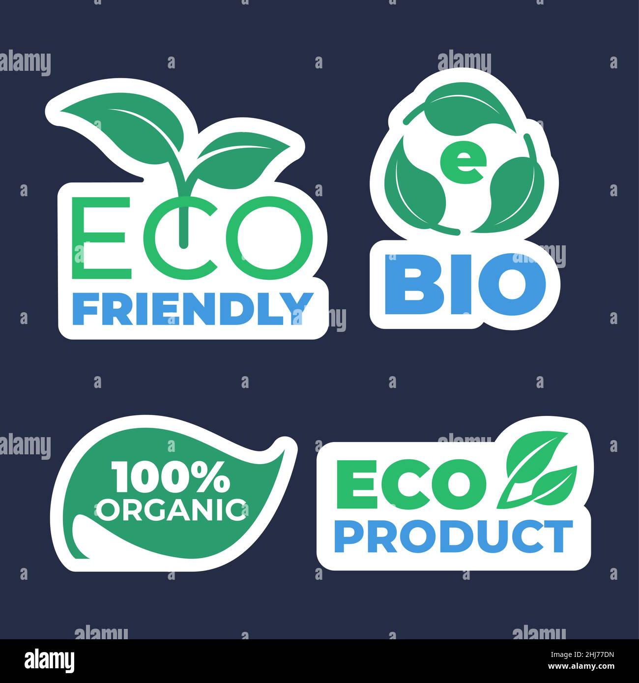Flat design eco friendly label set Vector illustration Stock Vector ...