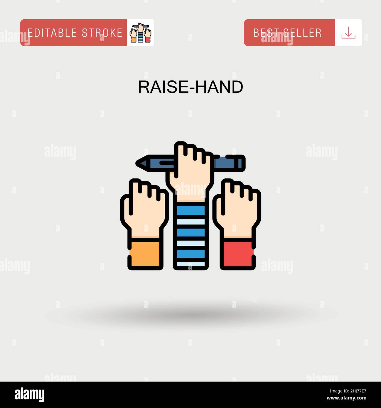 Raise-hand Simple vector icon Stock Vector Image & Art - Alamy