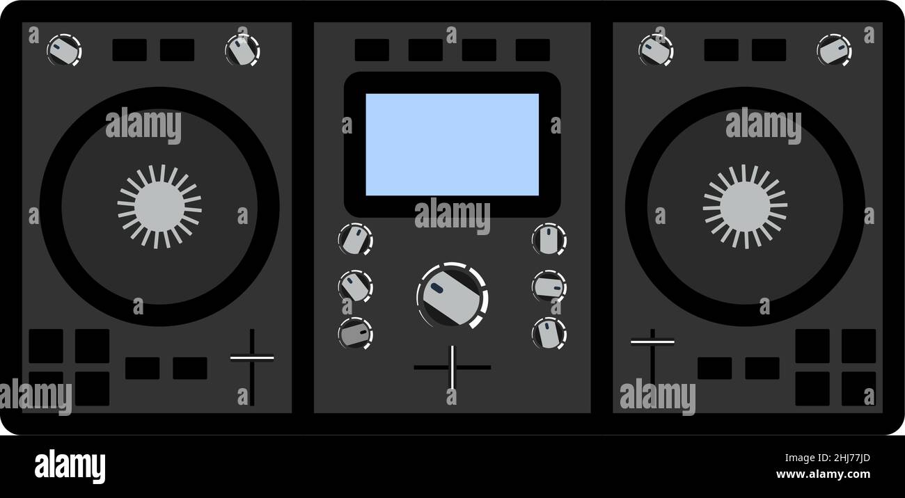 DJ Icon. Editable Bold Outline With Color Fill Design. Vector ...