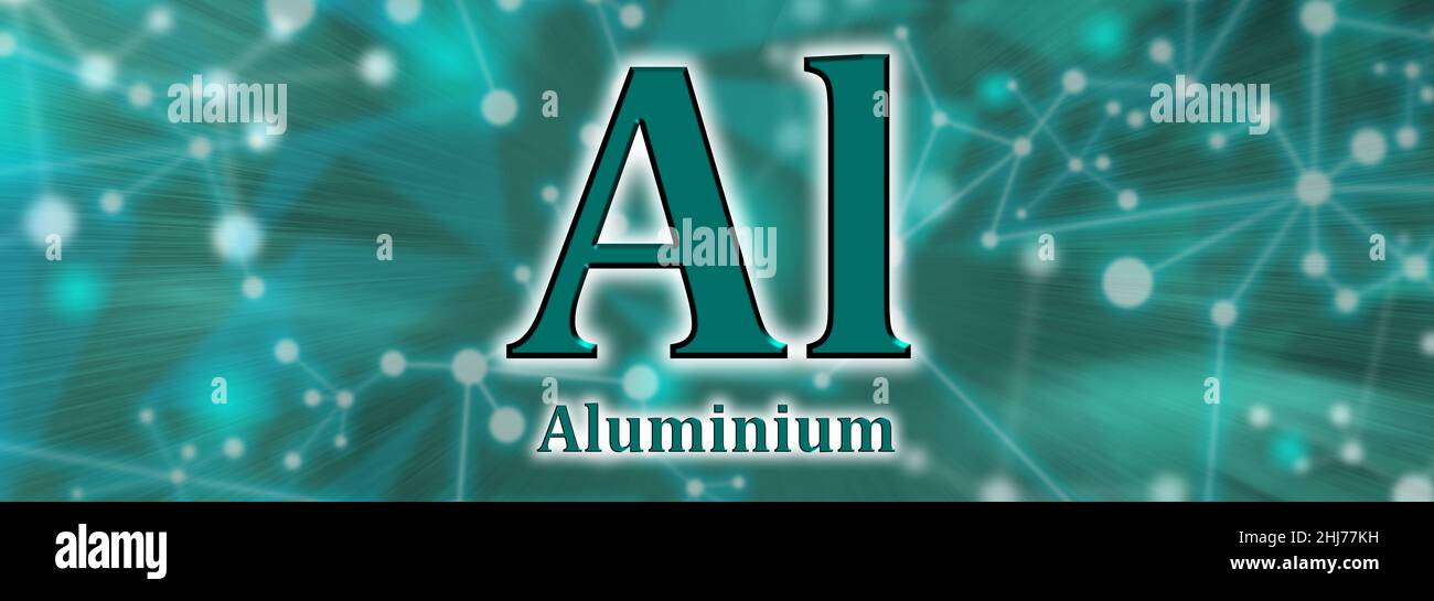 Al symbol. Aluminium chemical element on green network background Stock ...