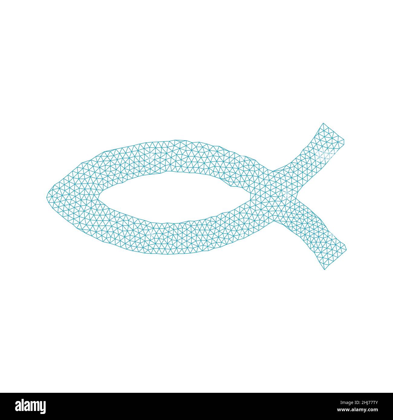 Jesus fish symbol out of connected lines. Fish of believers, christian ...