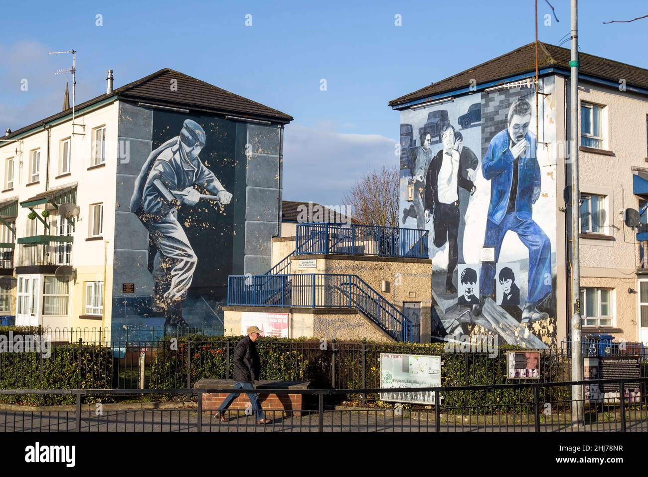 Murals, Operation Motorman (left) and The Runner by the Bogside Artists ...