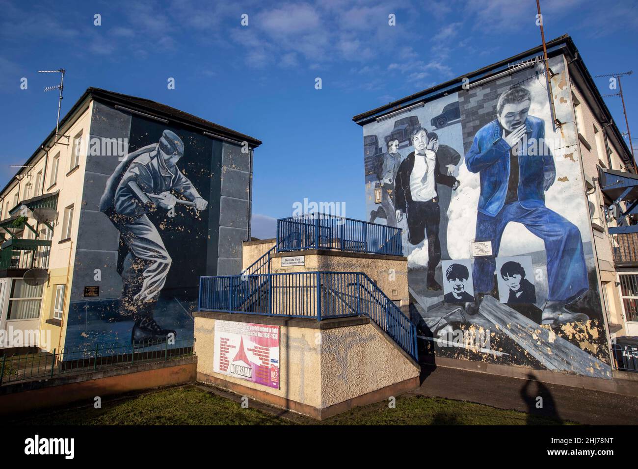 Murals, Operation Motorman (left) and The Runner by the Bogside Artists ...
