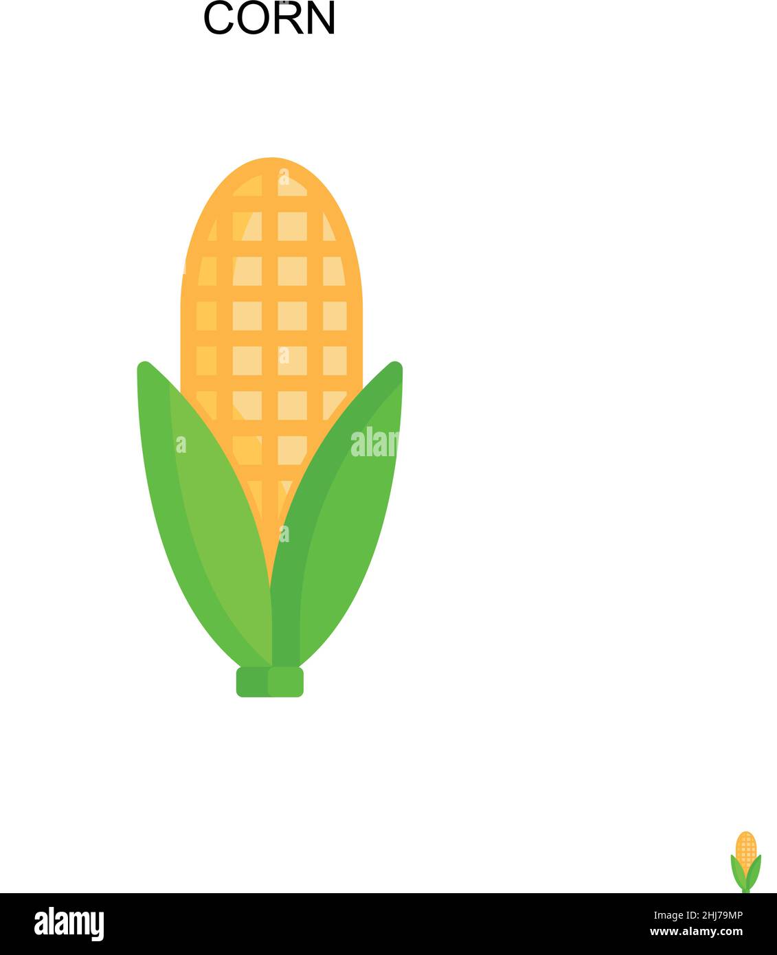 Corn Simple vector icon. Illustration symbol design template for web ...