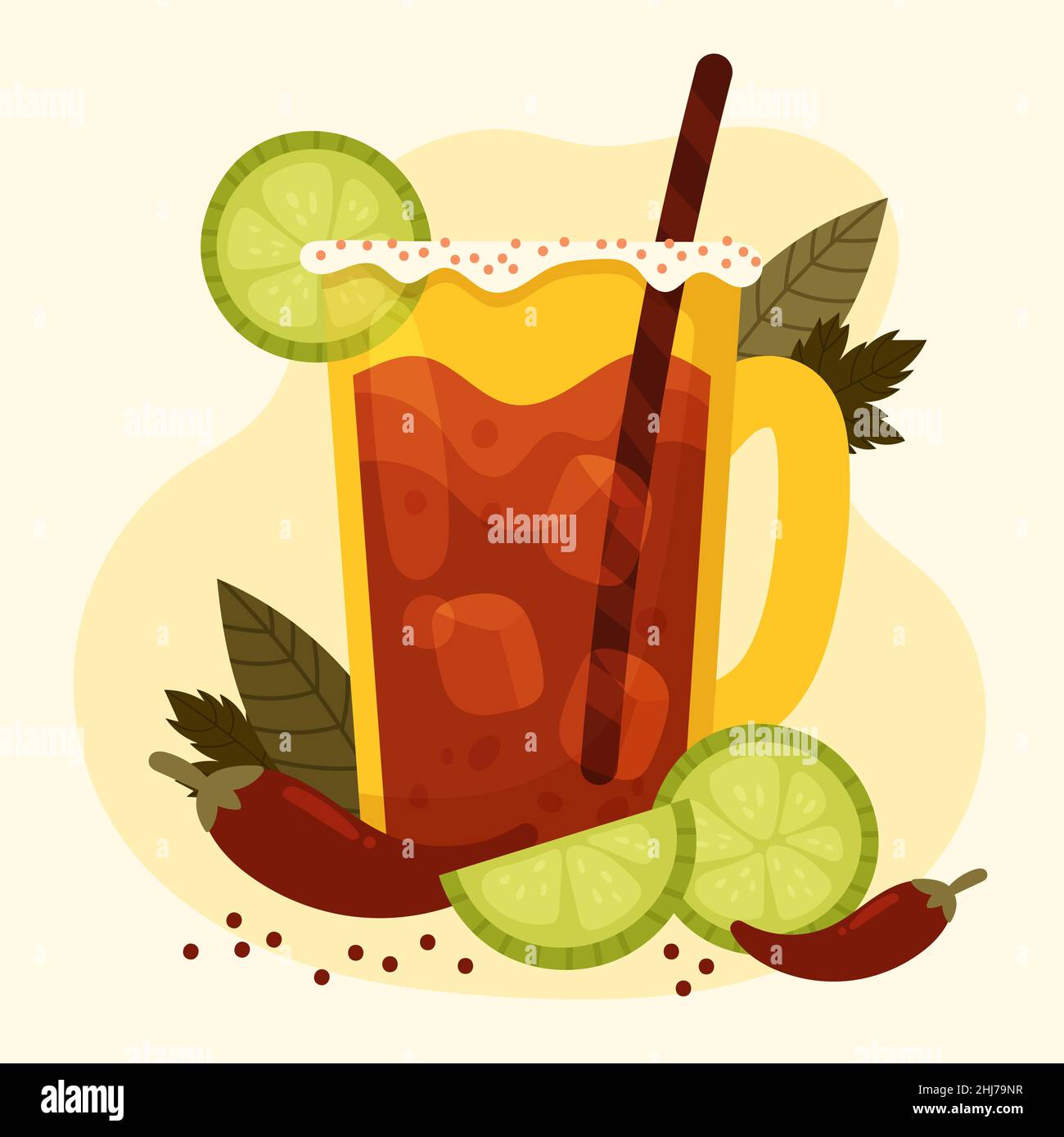 Michelada illustration in hand drawn style Vector illustration Stock ...