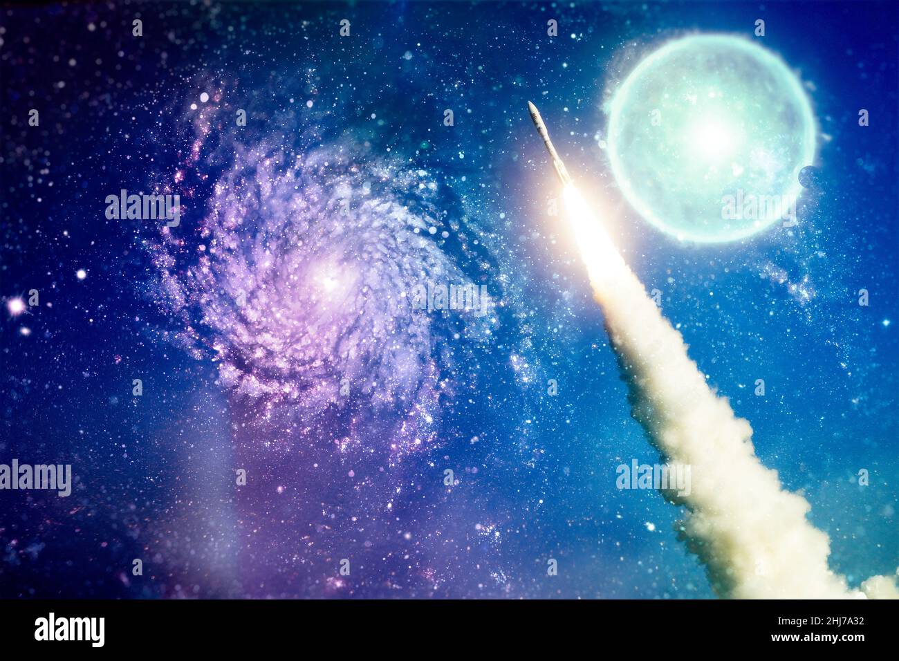 Space shuttle launch star background. Spaceship sci-fi element ...