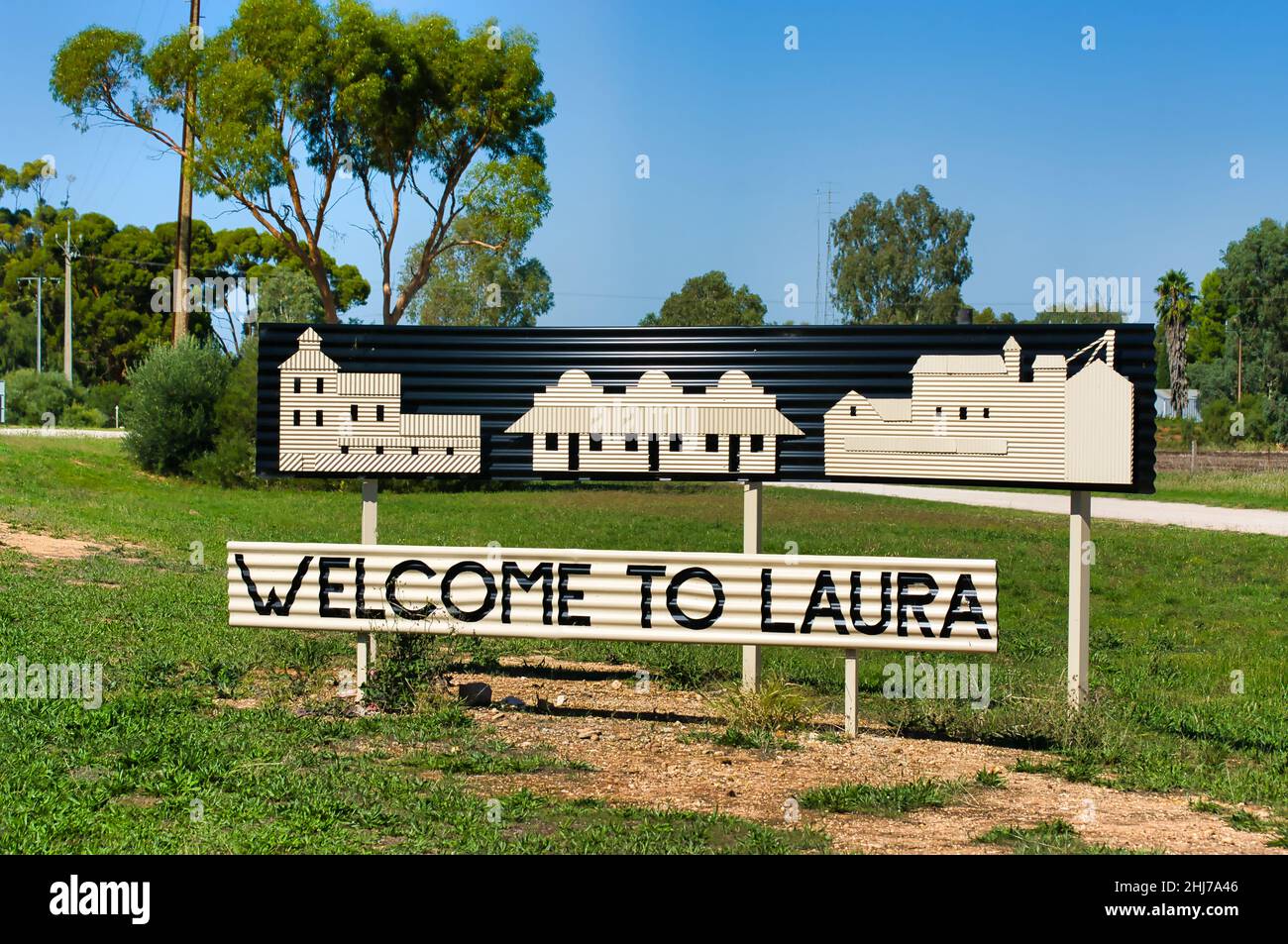 Welcome to Laura sign, a small town in South Australia. With artwork ...