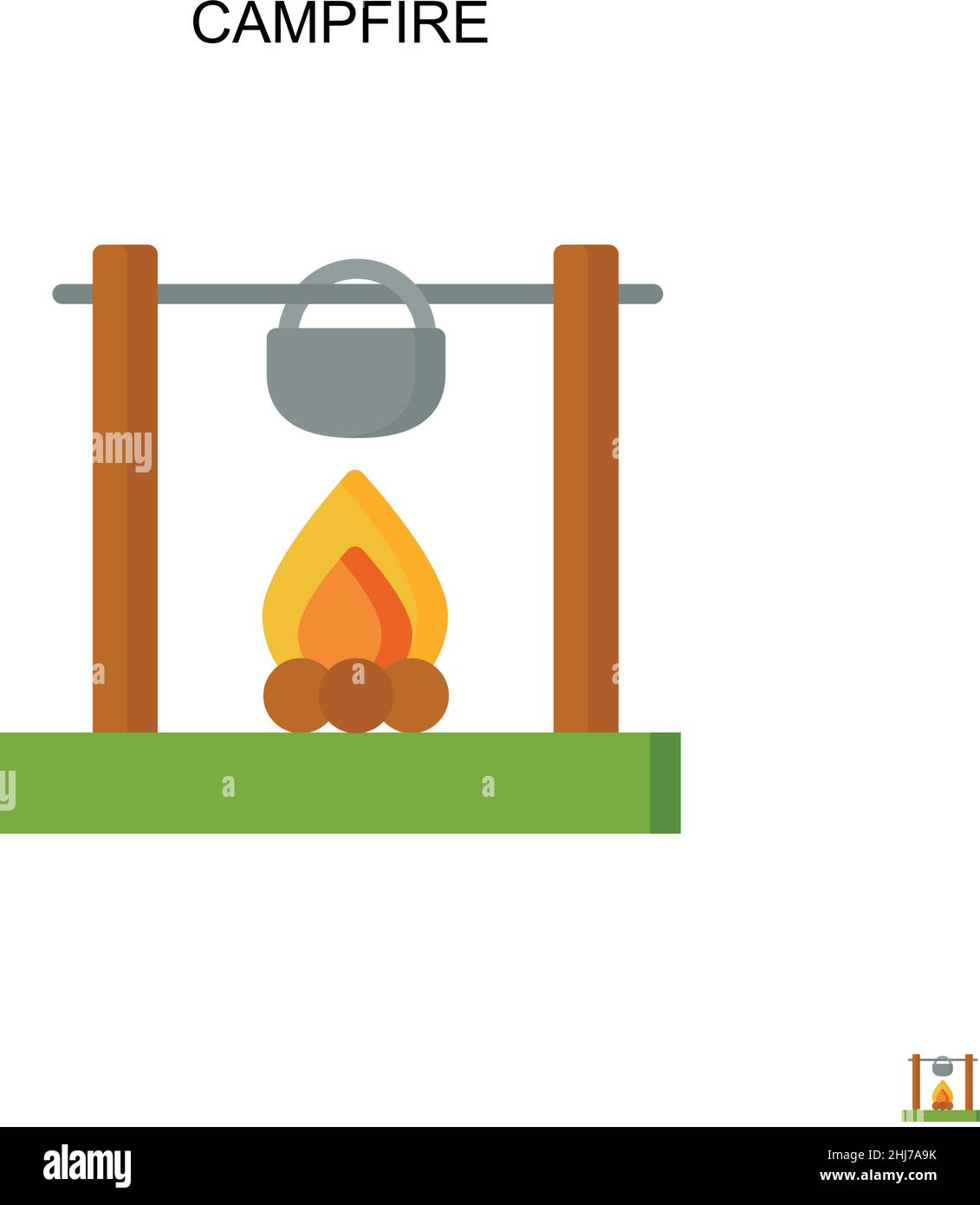 Campfire Simple vector icon. Illustration symbol design template for ...