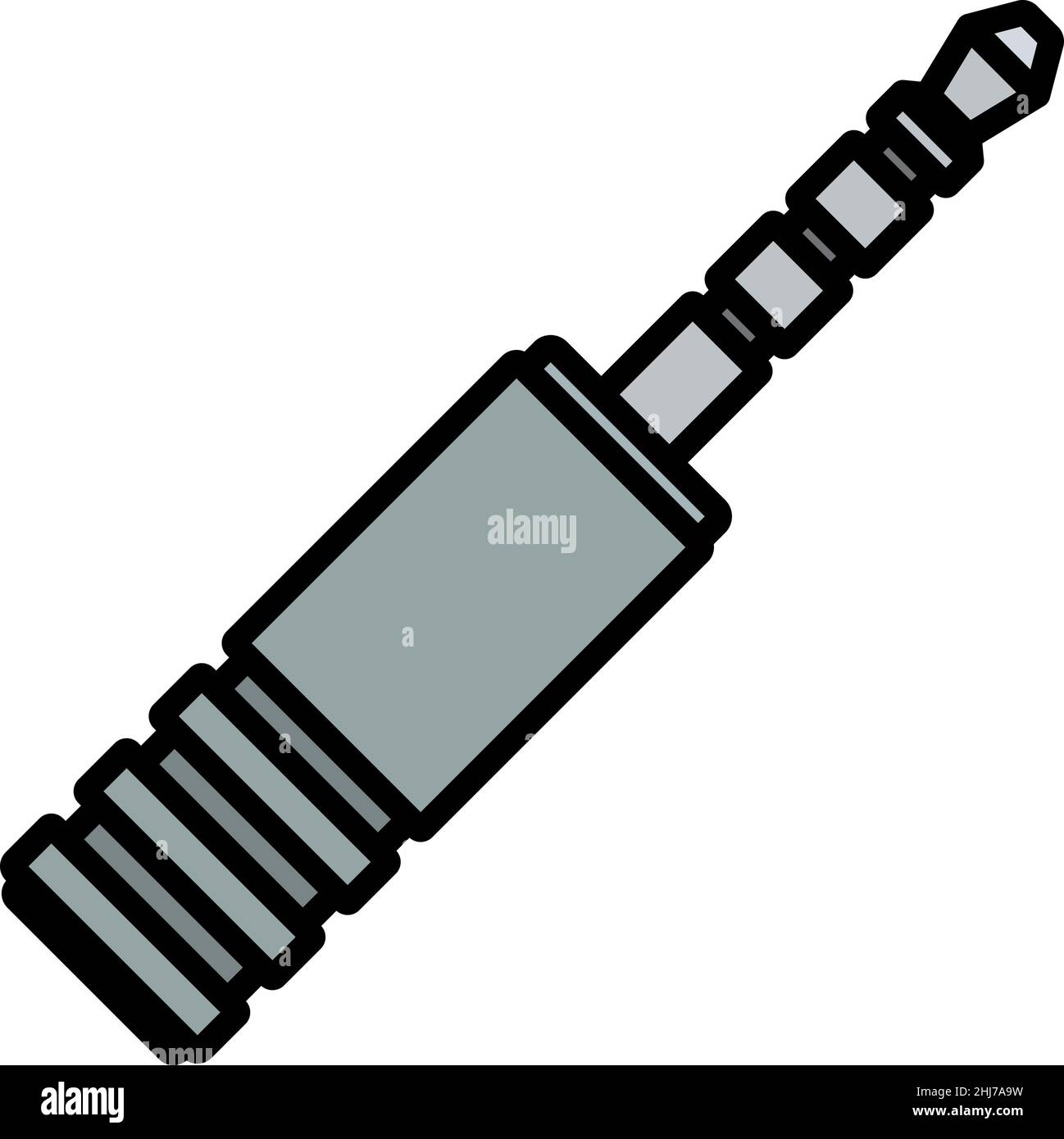 Music Jack Plug-in Icon. Editable Bold Outline With Color Fill Design ...
