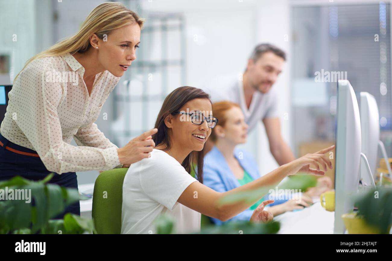 How amazing is this. Shot of an attractive female showing her boss ...