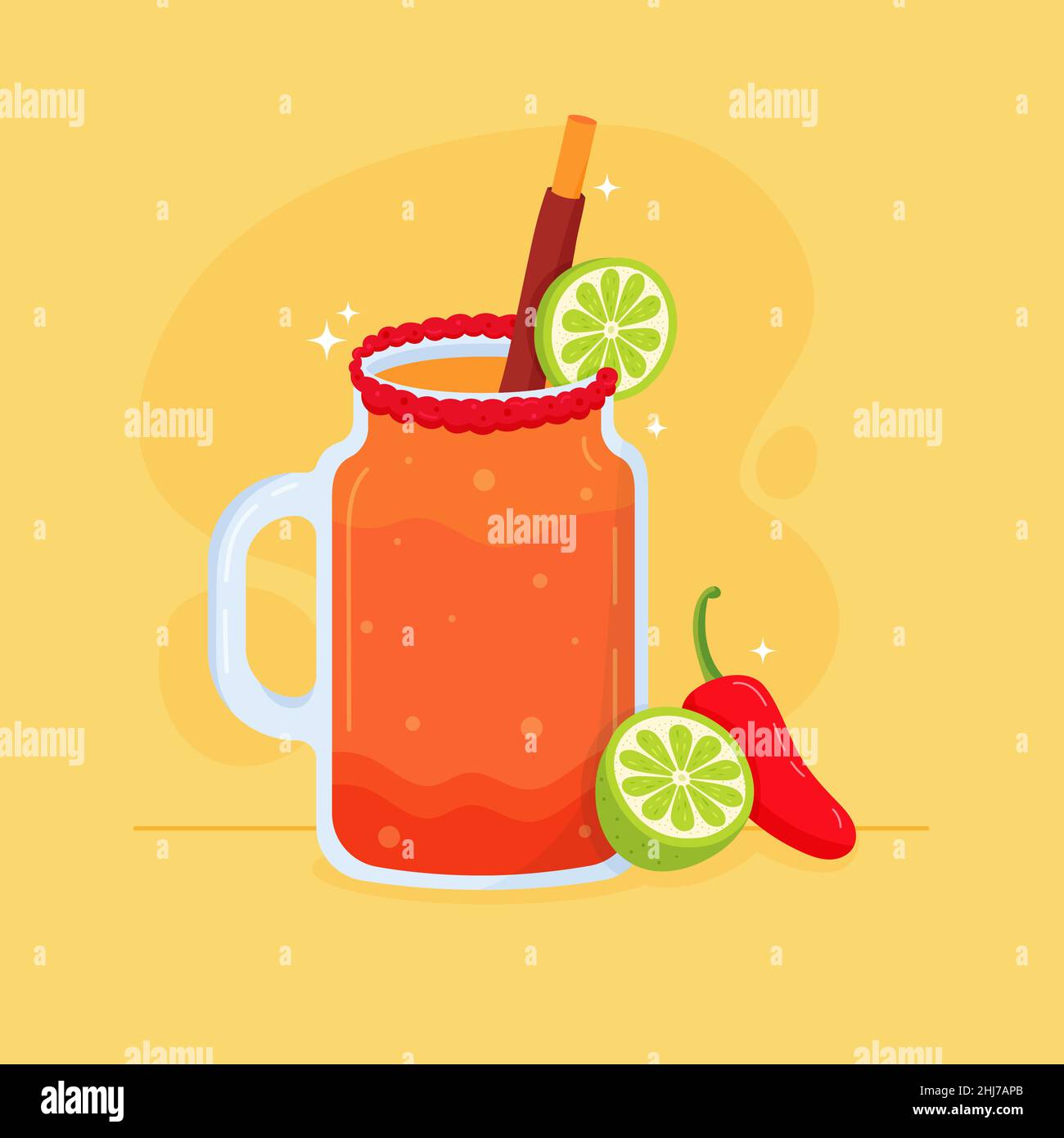 Michelada illustration in hand drawn style Vector illustration Stock ...