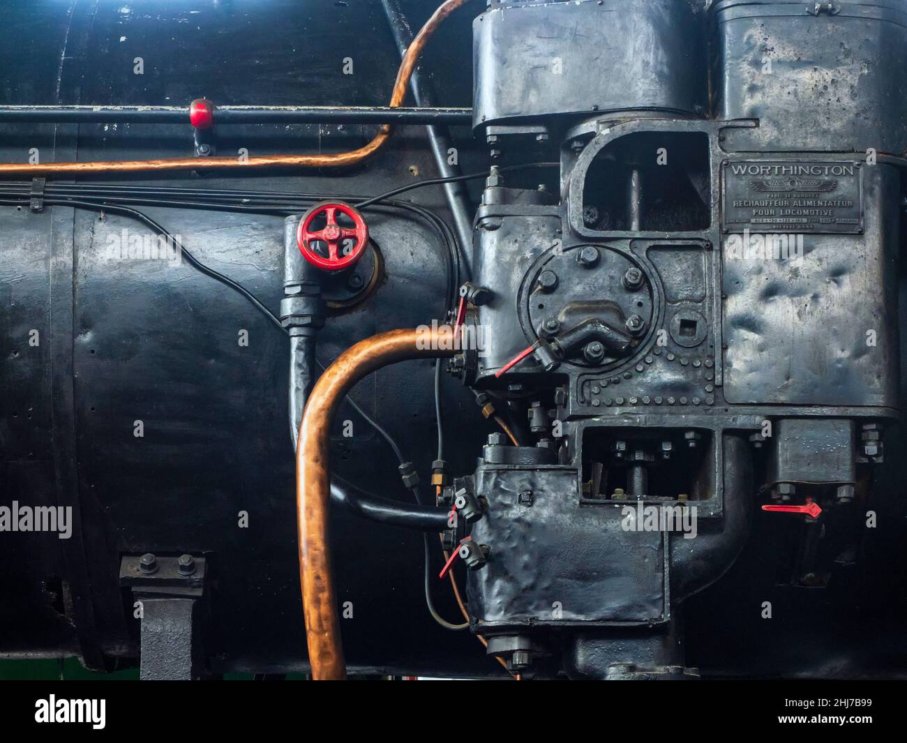 Machinery of a steam locomotive Stock Photo - Alamy