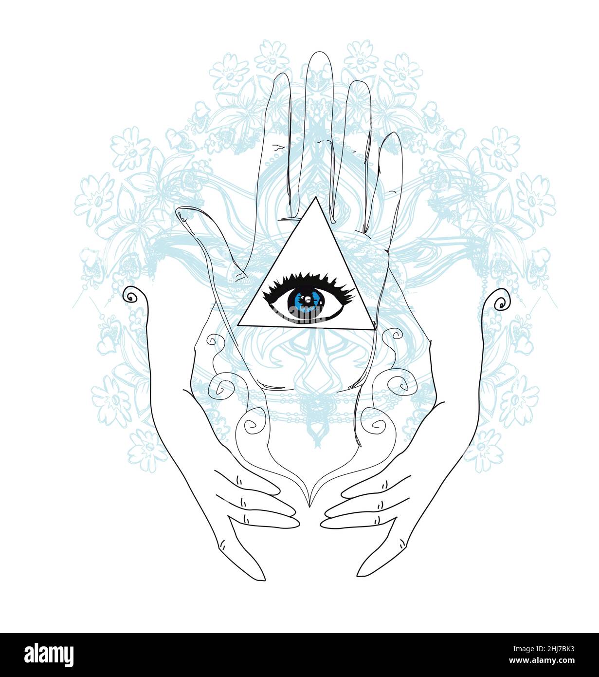 Mystical symbol: human hand, Eye of Providence Stock Vector Image & Art ...