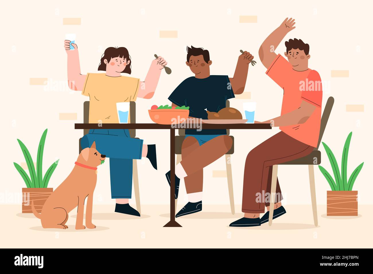 Diversity family lunch Stock Vector Images - Alamy