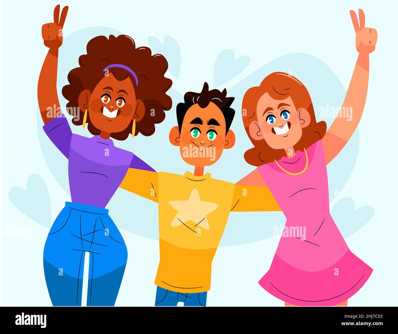 Hand drawn flat hug day illustration Vector illustration Stock Vector ...