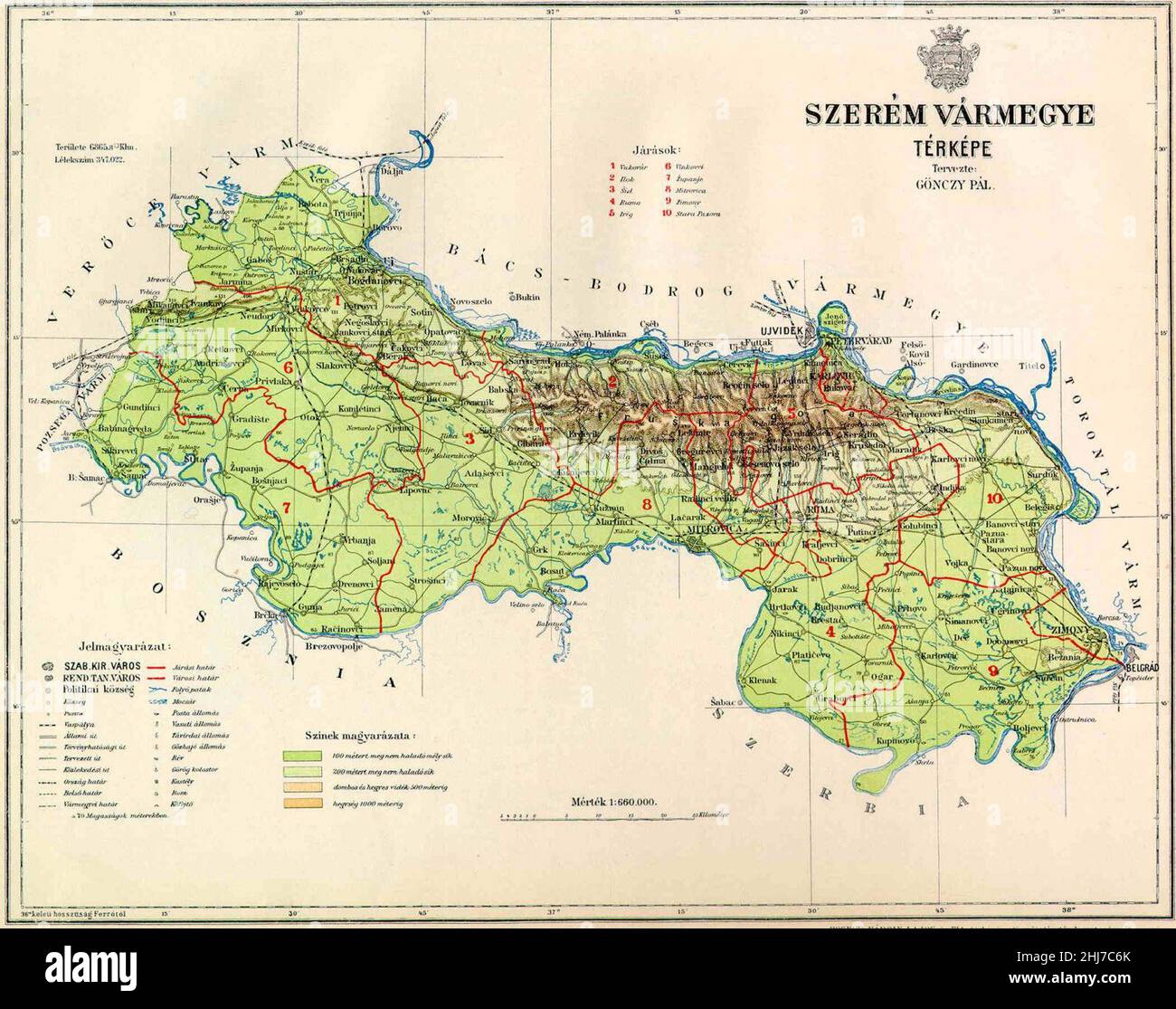 Szerem County Map Stock Photo - Alamy
