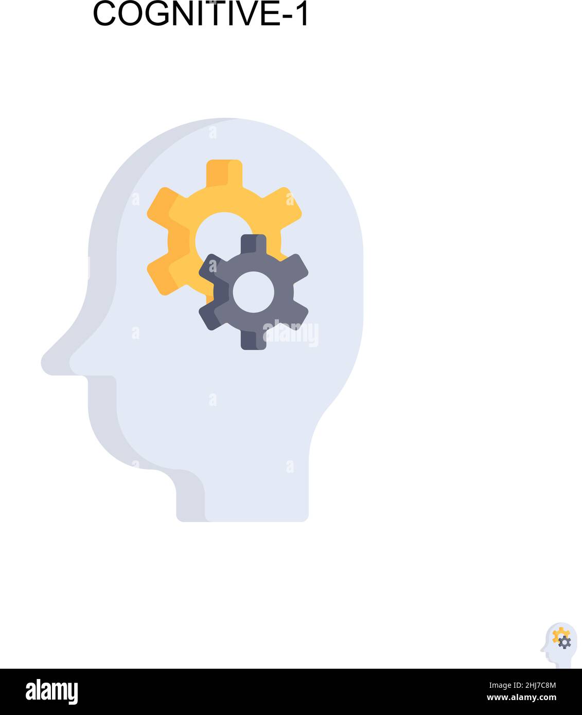 Cognitive-1 Simple vector icon. Illustration symbol design template for web mobile UI element ...