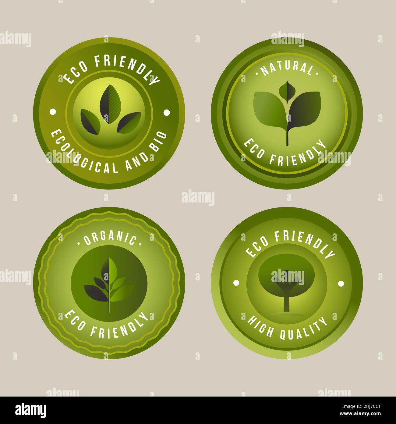 Gradient eco friendly label set Vector illustration Stock Vector Image ...