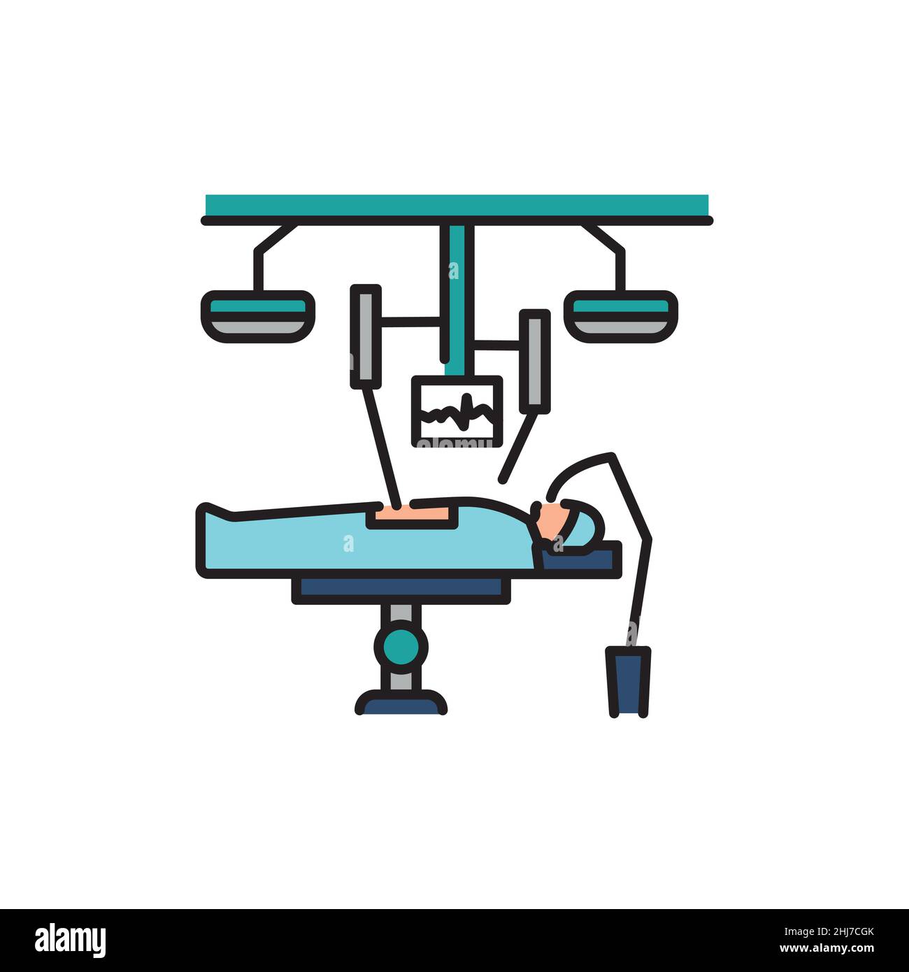 Robotic surgery color line icon. Pictogram for web page, mobile app ...