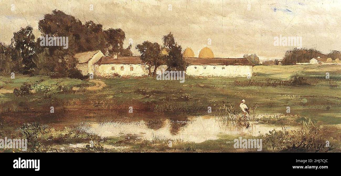 Szinyei Merse, Pál - Puszta with Stork (1870 Stock Photo - Alamy