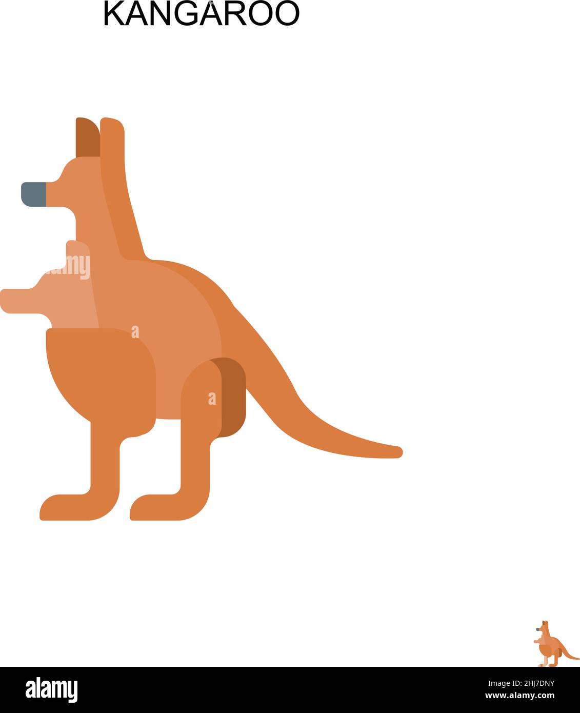 Kangaroo Simple vector icon. Illustration symbol design template for ...