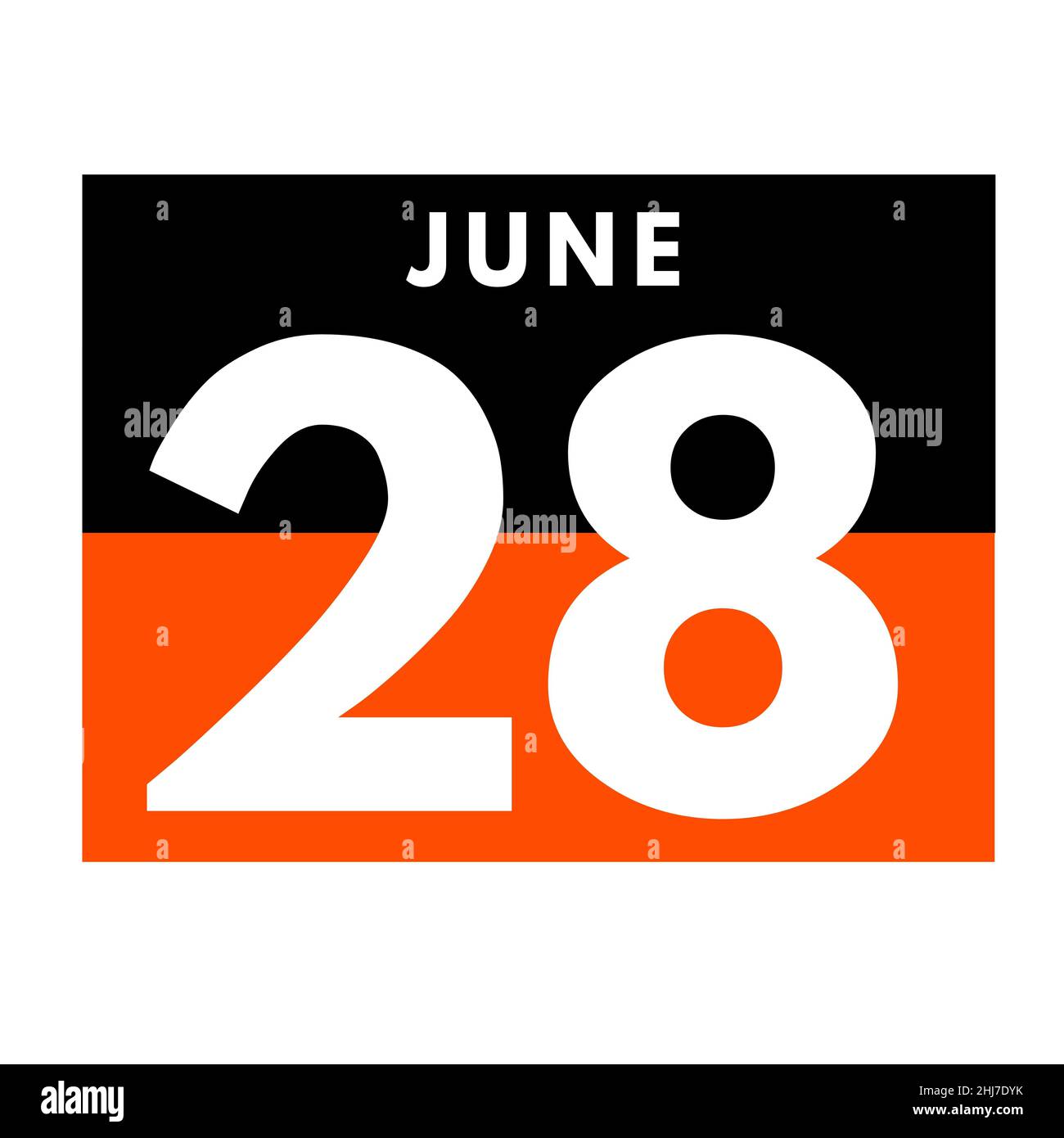 June 28 . Flat daily calendar icon .date ,day, month .calendar for the ...