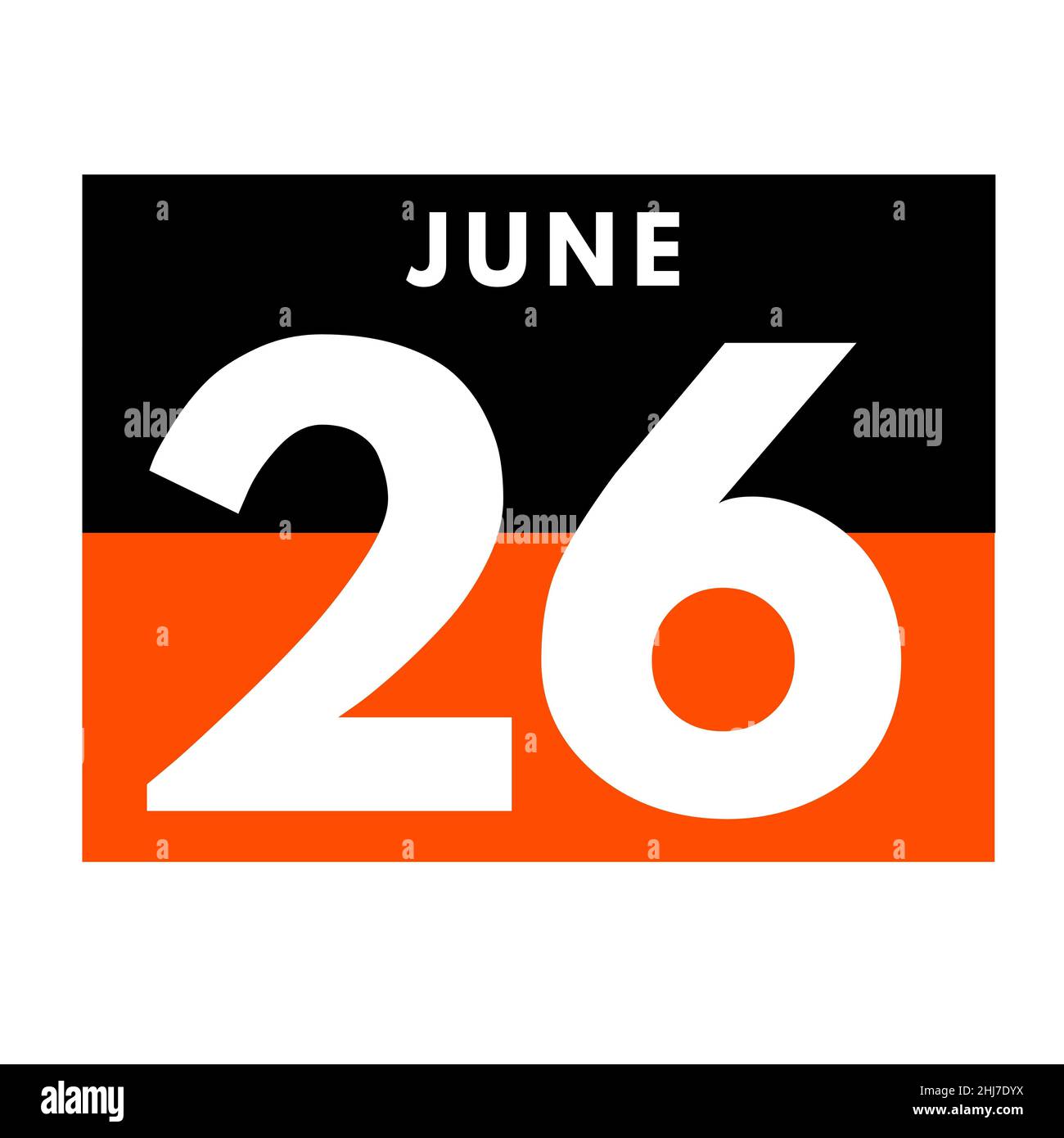 June 26 . Flat daily calendar icon .date ,day, month .calendar for the ...