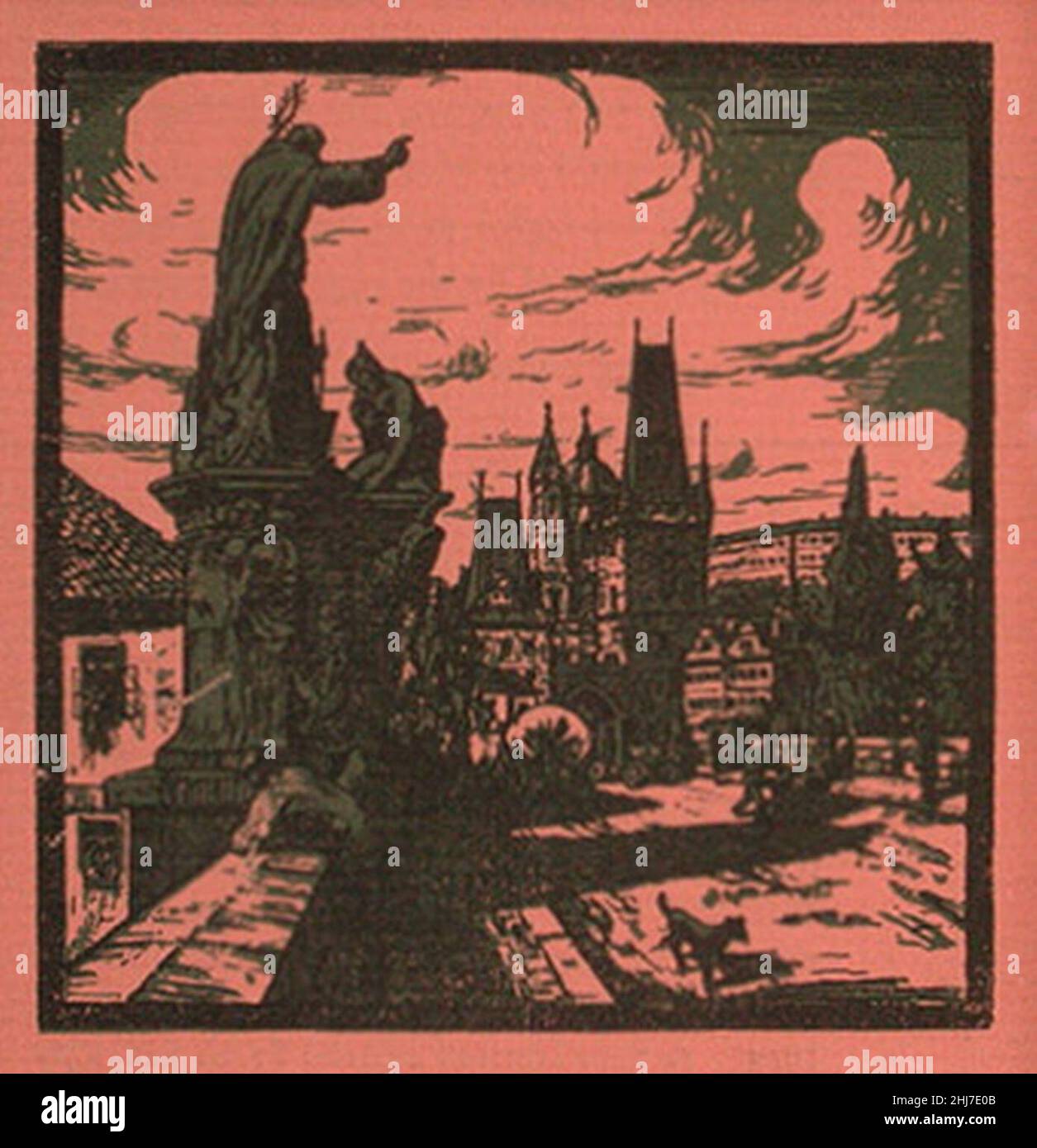 T F Simon View In Old Prague Stock Photo - Alamy