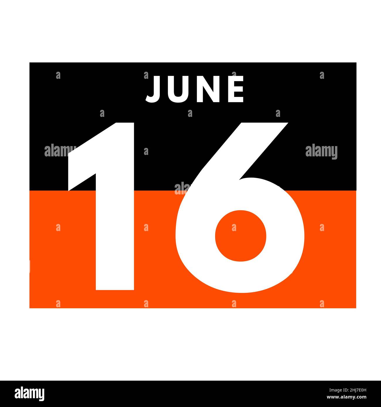 June 16 . Flat daily calendar icon .date ,day, month .calendar for the ...
