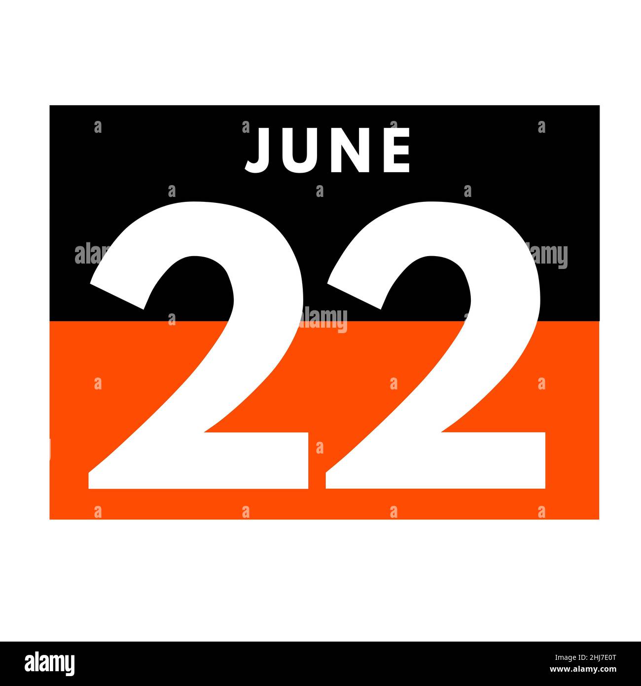 June 22 . Flat daily calendar icon .date ,day, month .calendar for the ...