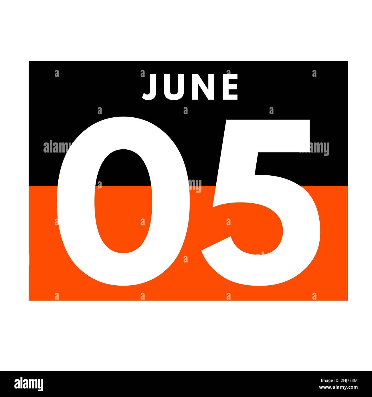 June 5 . Flat daily calendar icon .date ,day, month .calendar for the ...