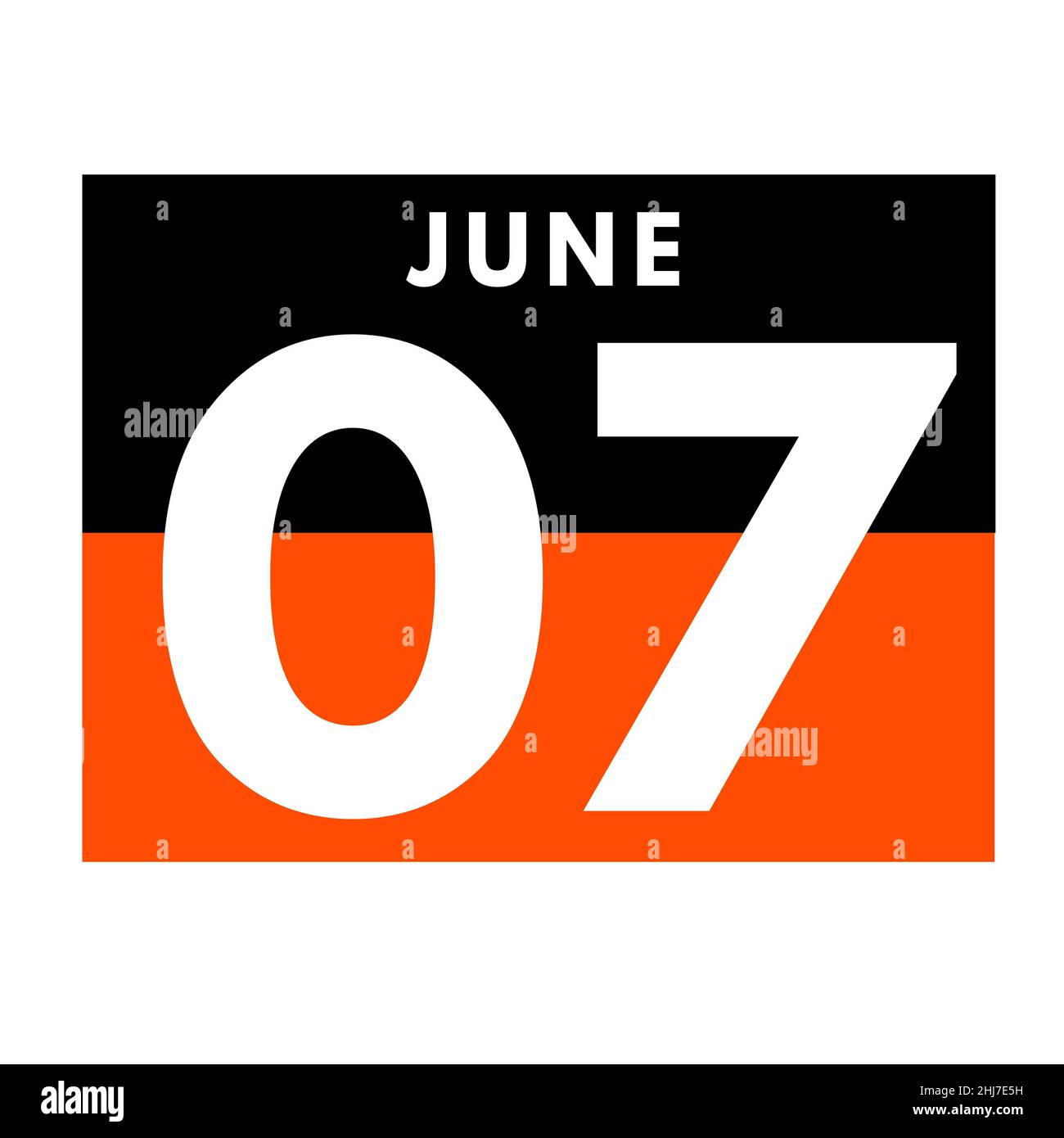 June 7 . Flat daily calendar icon .date ,day, month .calendar for the ...